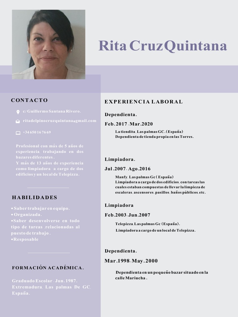 CV - Rita Cruz Quintana-1 | PDF