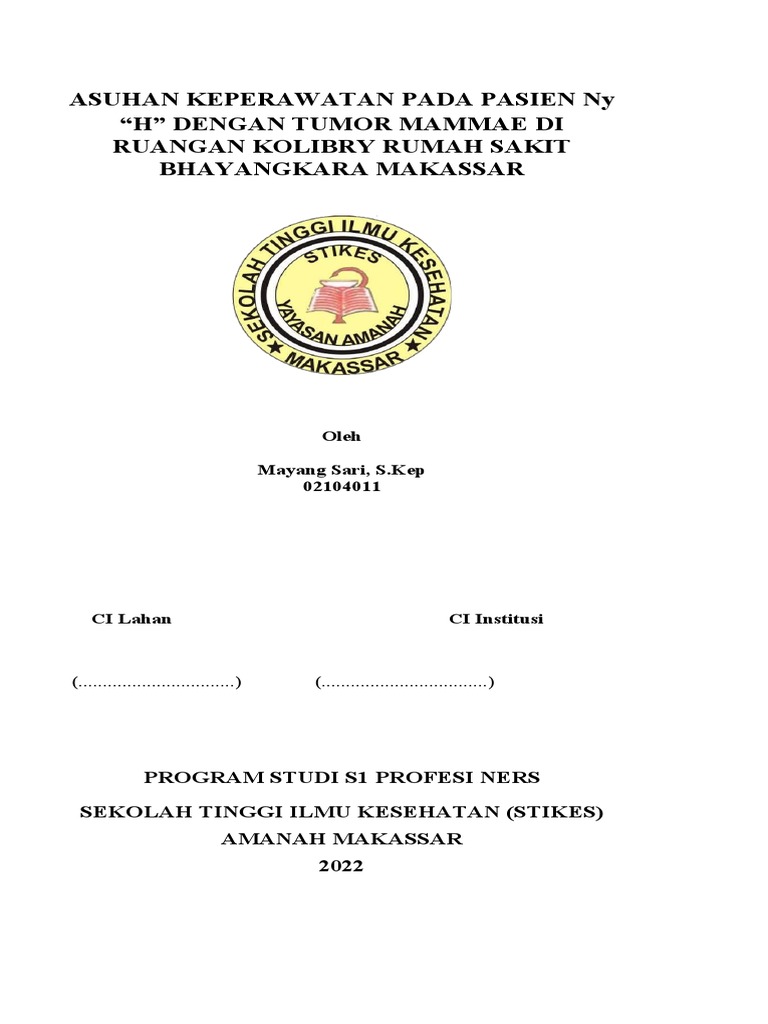 Asuhan Keperawatan Tumor Mamae Ny "H" | PDF
