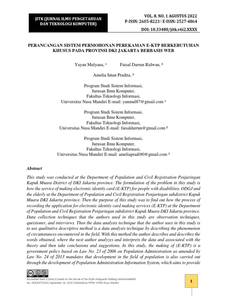 Perancangan Sistem Permohonan Perekaman E-Ktp Berkebutuhan Khusus Pada Provinsi Dki Jakarta ...
