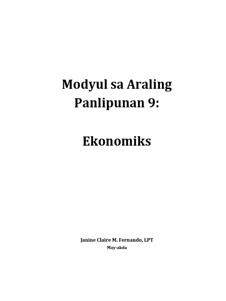 AP9 EKONOMIKS Module JCMF | PDF