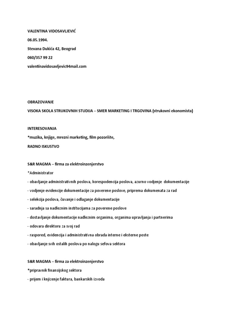 CV Template | PDF