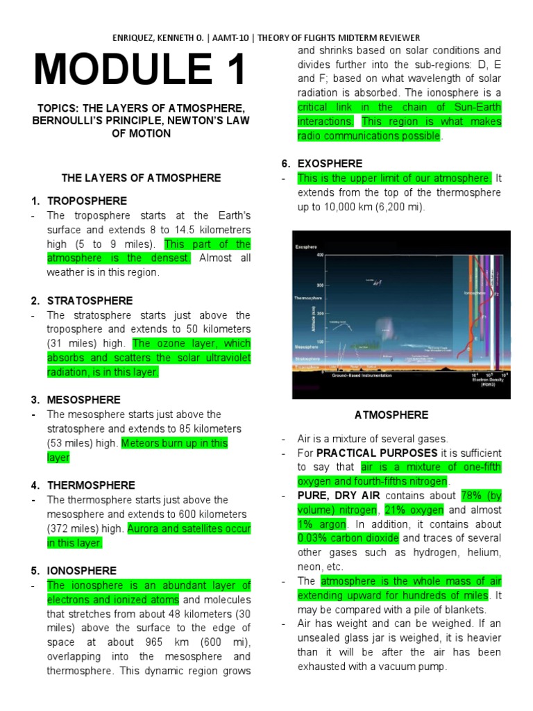 Amt 1102 - Midterm Reviewer | PDF | Atmosphere Of Earth | Atmosphere
