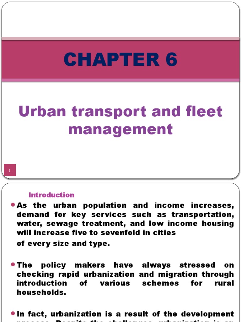 CH 6 Urban Transport MMGT | PDF