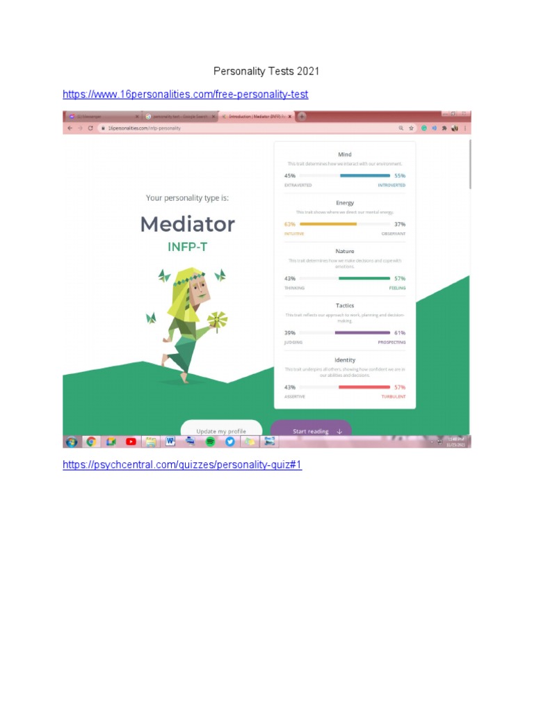 Personality Tests 2021 | PDF