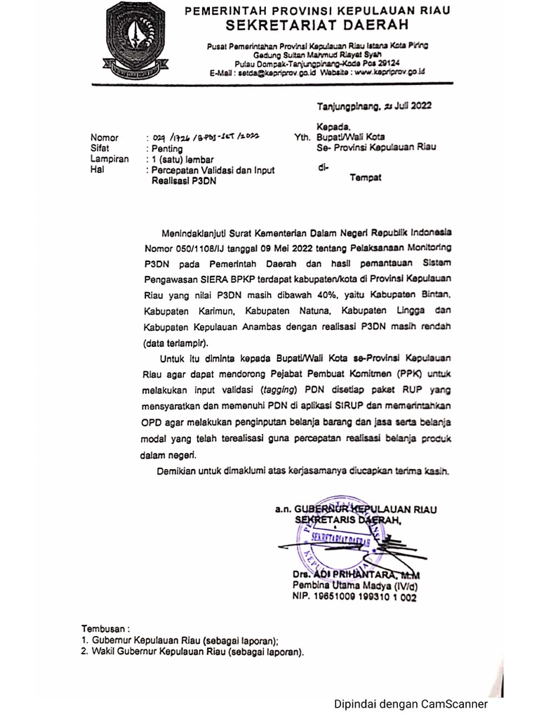 Surat Percepatan p3dn | PDF