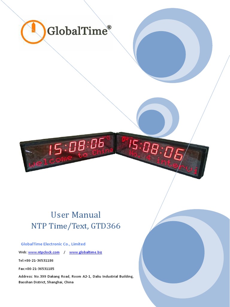 NTP Time/Text Display User Manual | PDF