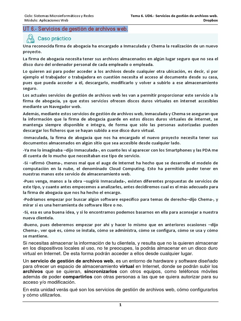SMR-AW-UD6. - Servicios de Gestión de Archivos Web | PDF | Archivo de computadora | Computación ...