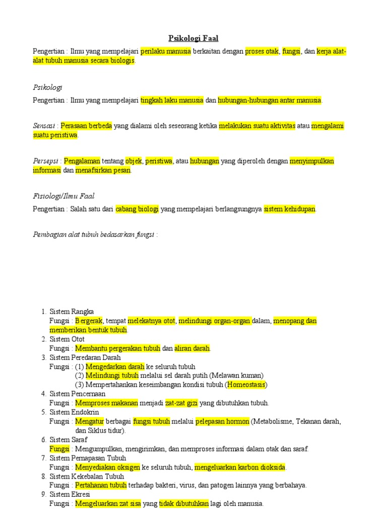 Psikologi Faal | PDF