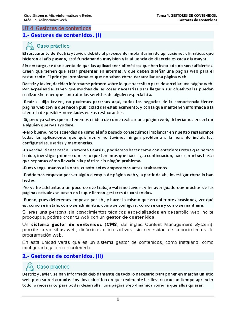 SMR-UD4. - Gestores de Contenidos | PDF