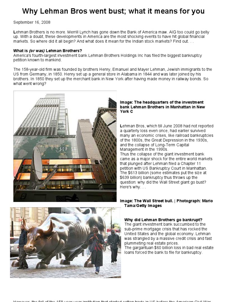 Why Lehman Bros Went Bust | PDF | Lehman Brothers | Barclays