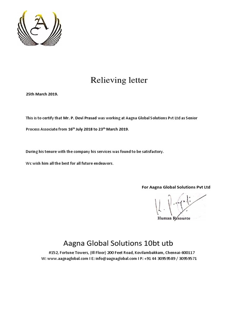 Aagna Rel Letter | PDF