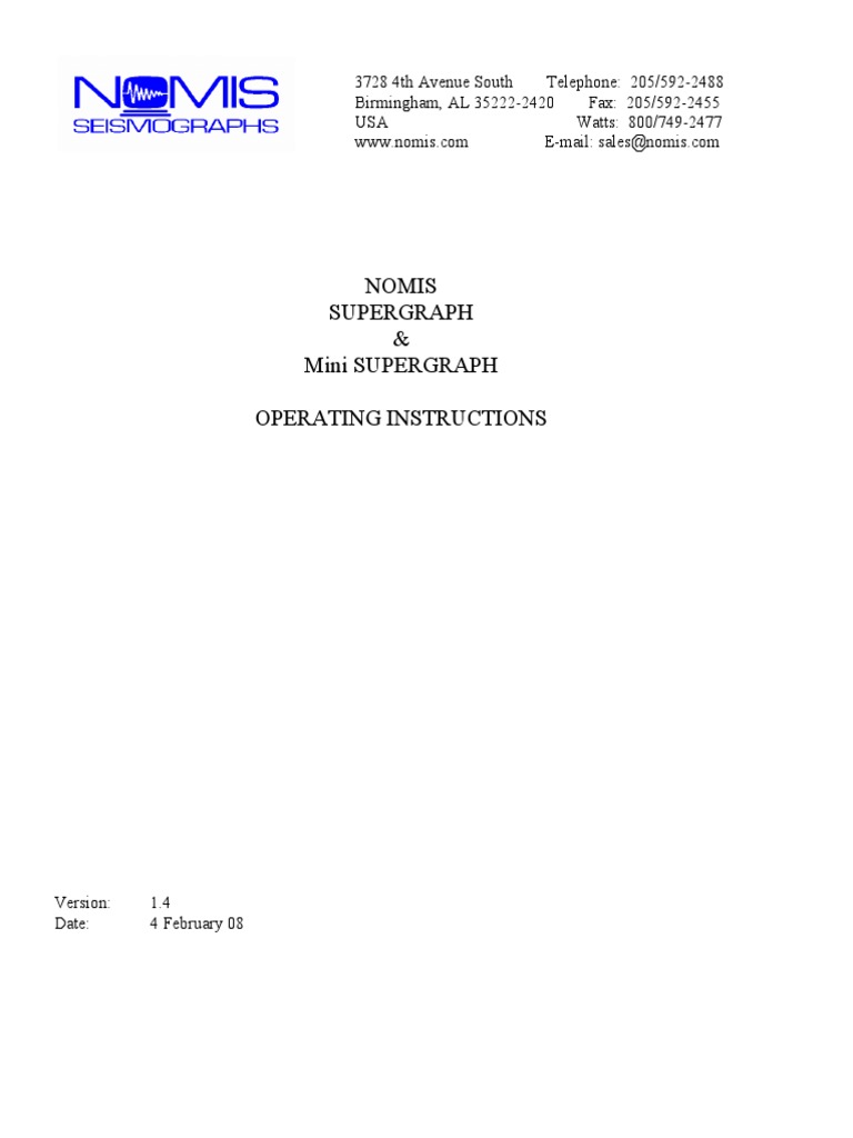 NOMIS SUPERGRAPH & Mini SUPERGRAPH: Simple Yet Powerful Seismic ...
