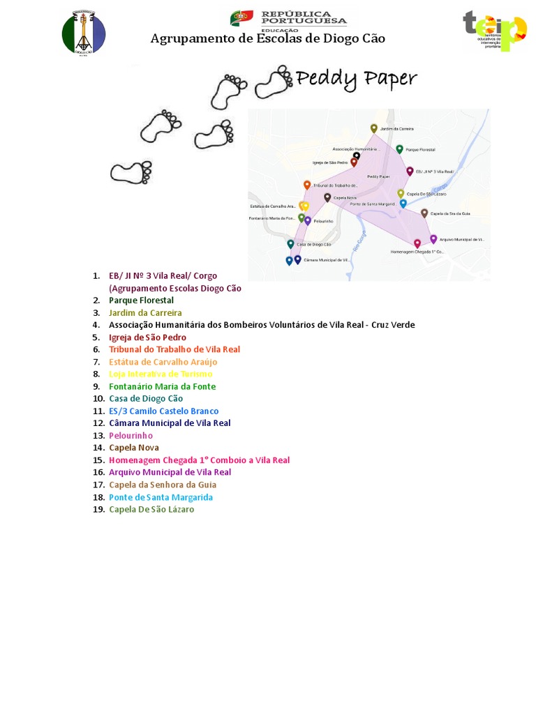 Peddy Paper Monumentos e Sitios Mapa | PDF
