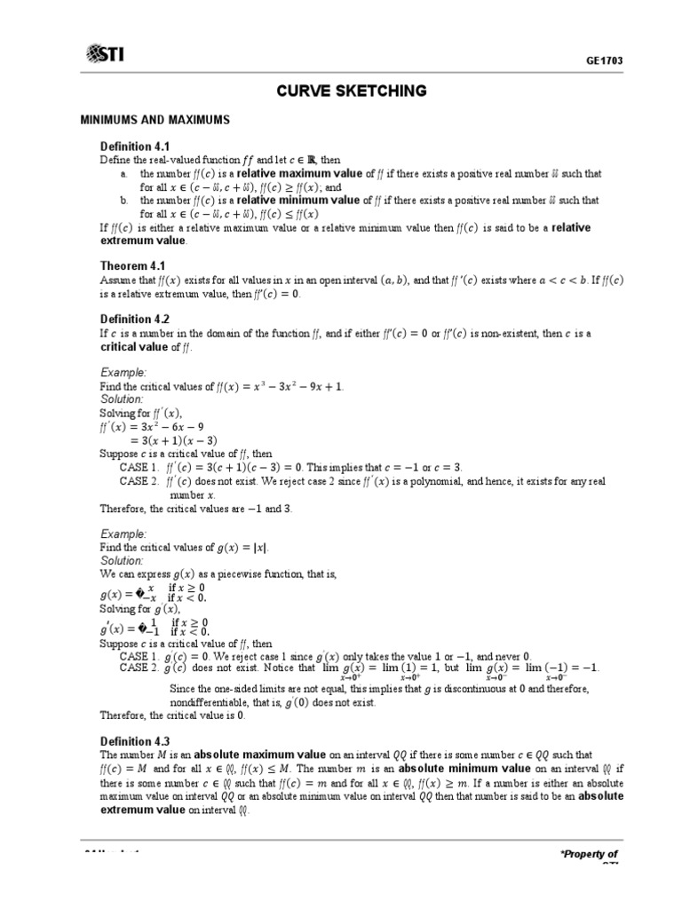 04 Handout 15 | Download Free PDF | Maxima And Minima | Function ...