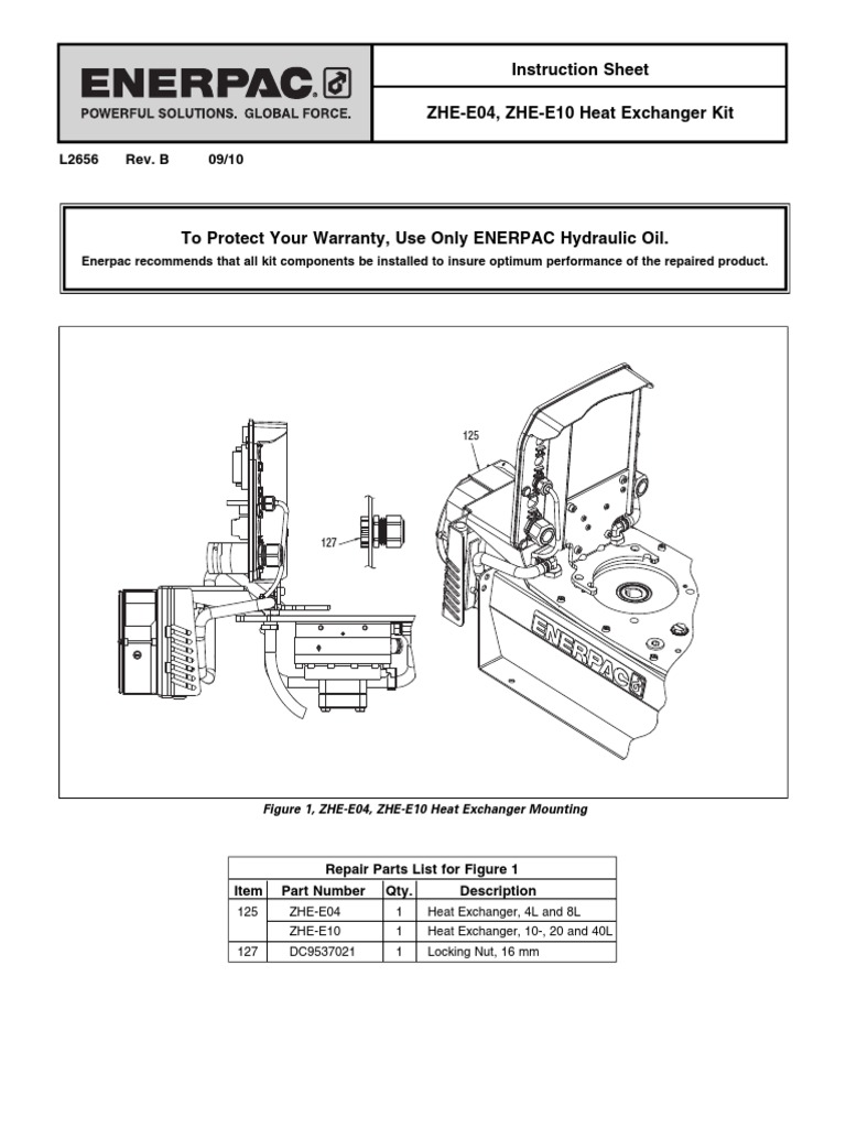 Heat exchanger installation instruction for ZE pumps | PDF