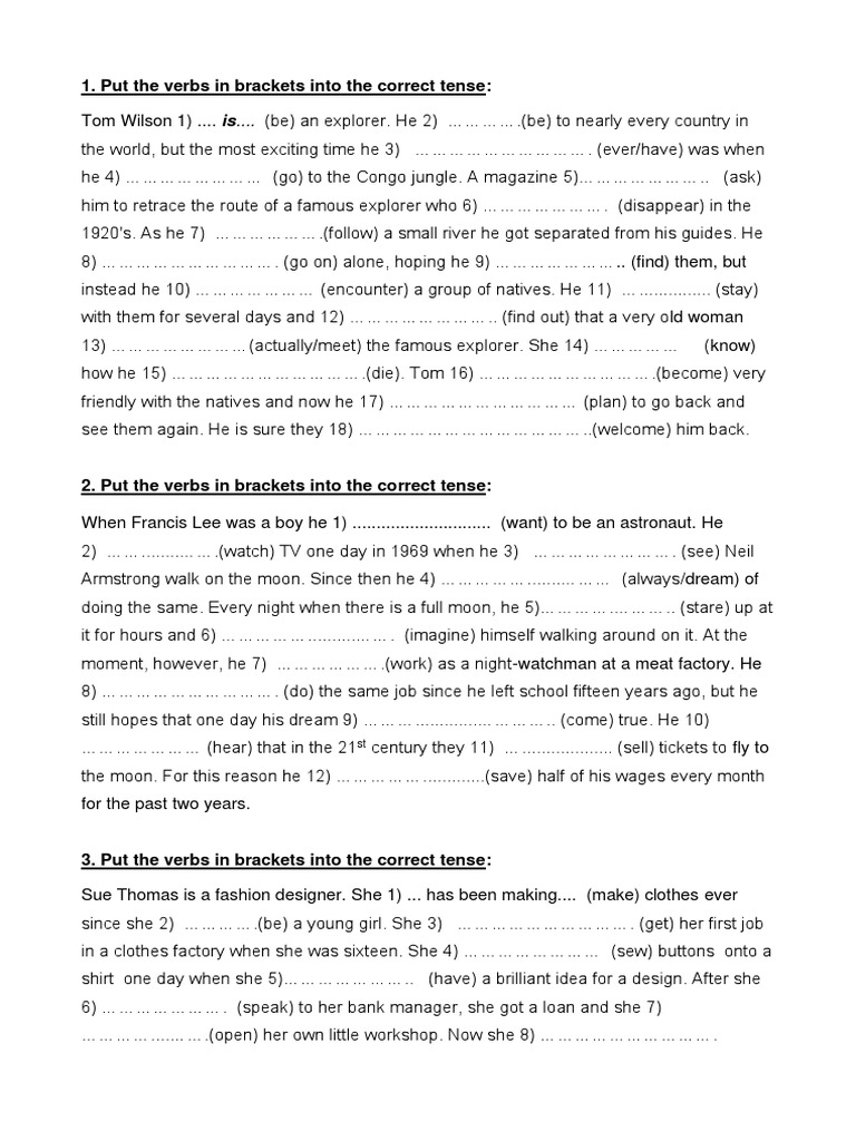 Cloze Passage Verb Tenses | PDF