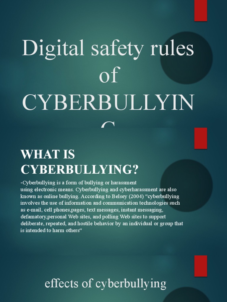 DIgital Safety Rules | PDF | Cyberbullying | Cyberspace