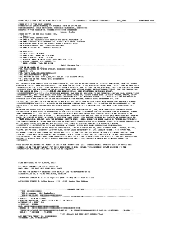 2-Word MT199 Cathay | PDF | Euro | European Central Bank