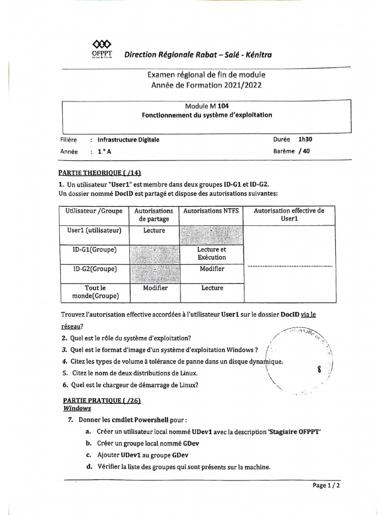 EFMR ID Fonctionnement | PDF
