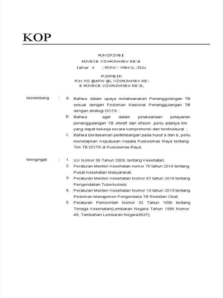 Contoh SK Tim Dots | PDF