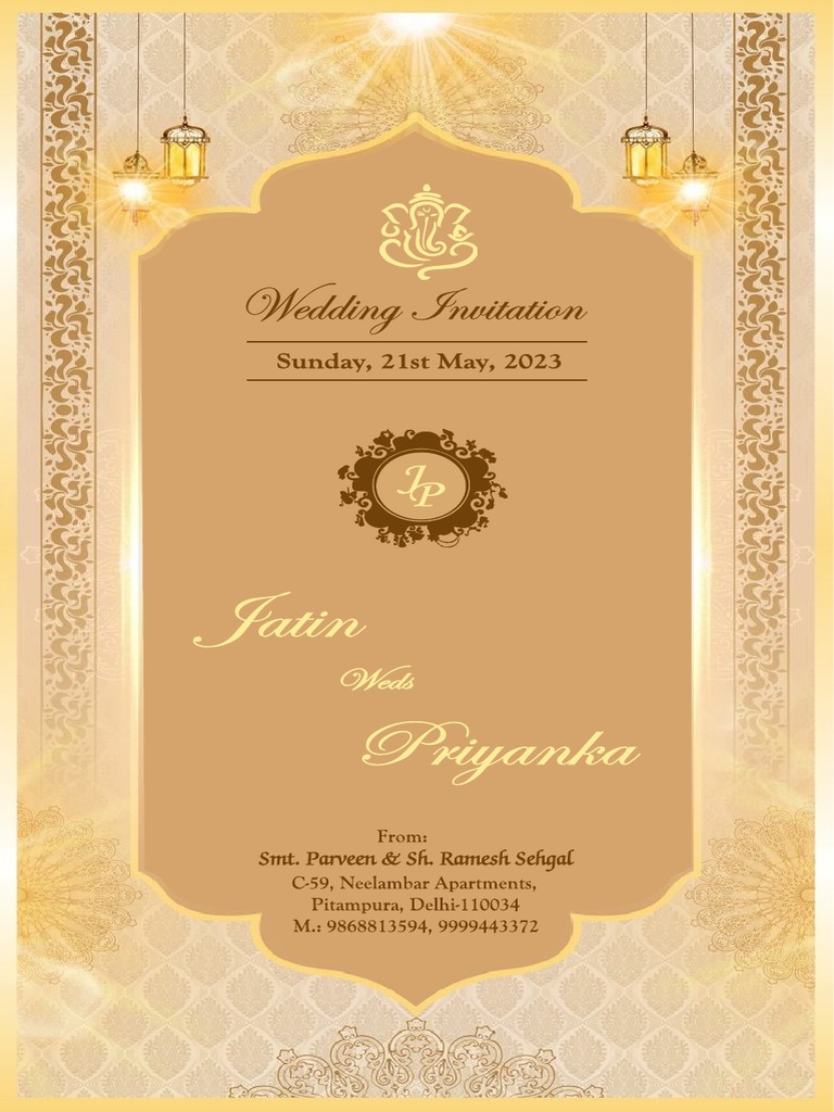 Jatin Priyanka - Wedding Card | PDF