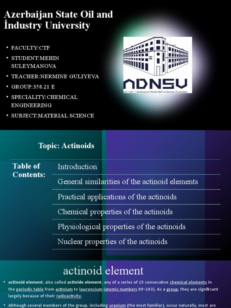 ACTINOIDS | PDF | Actinide | Chemical Elements