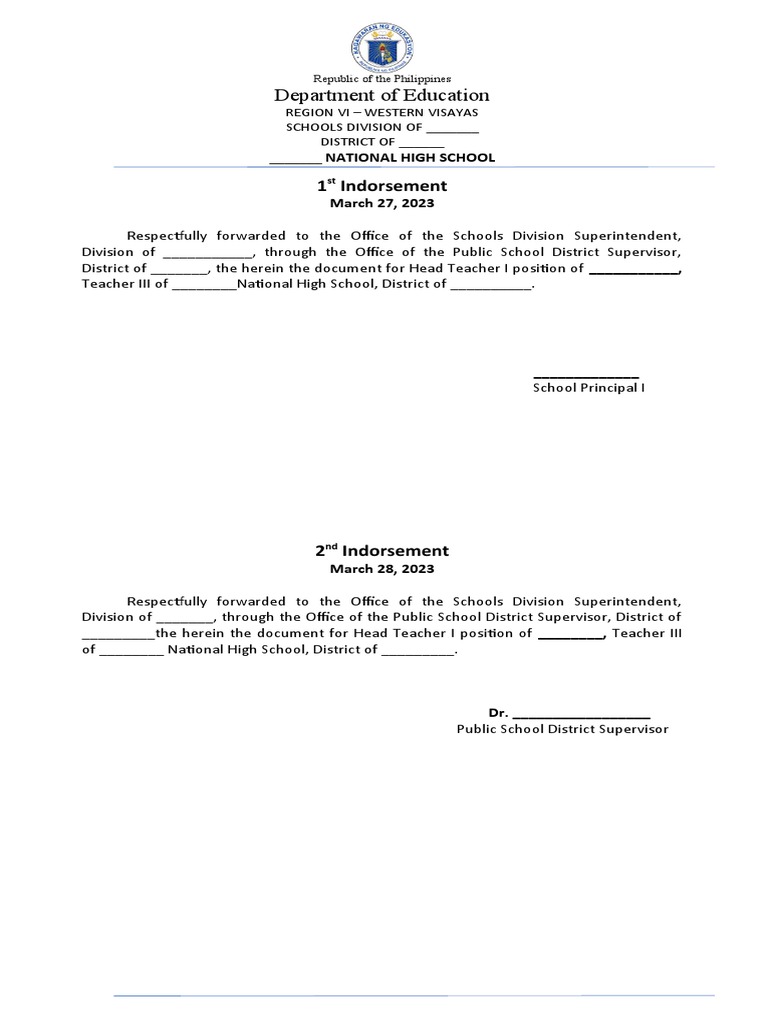 INDORSEMENT, Sample | PDF