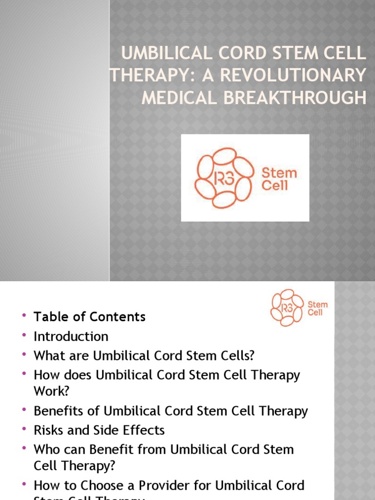 Umbilical Cord Stem Cell Therapy | PDF