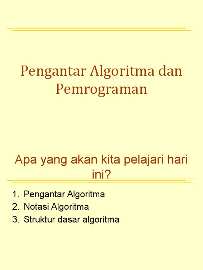 Pengantar Algoritma dan Pemrograman | PDF