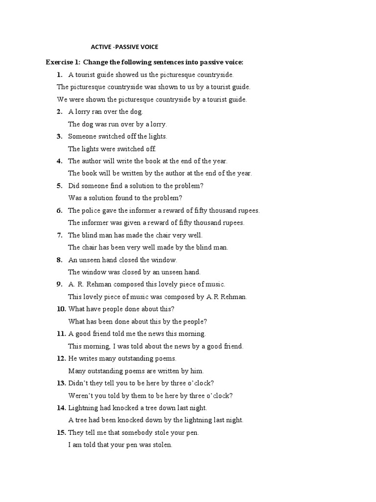 ACTIVE-PASSIVE-Solved 1 | PDF