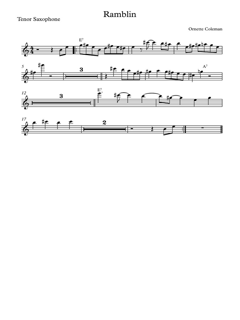 Ramblin Tenor | PDF