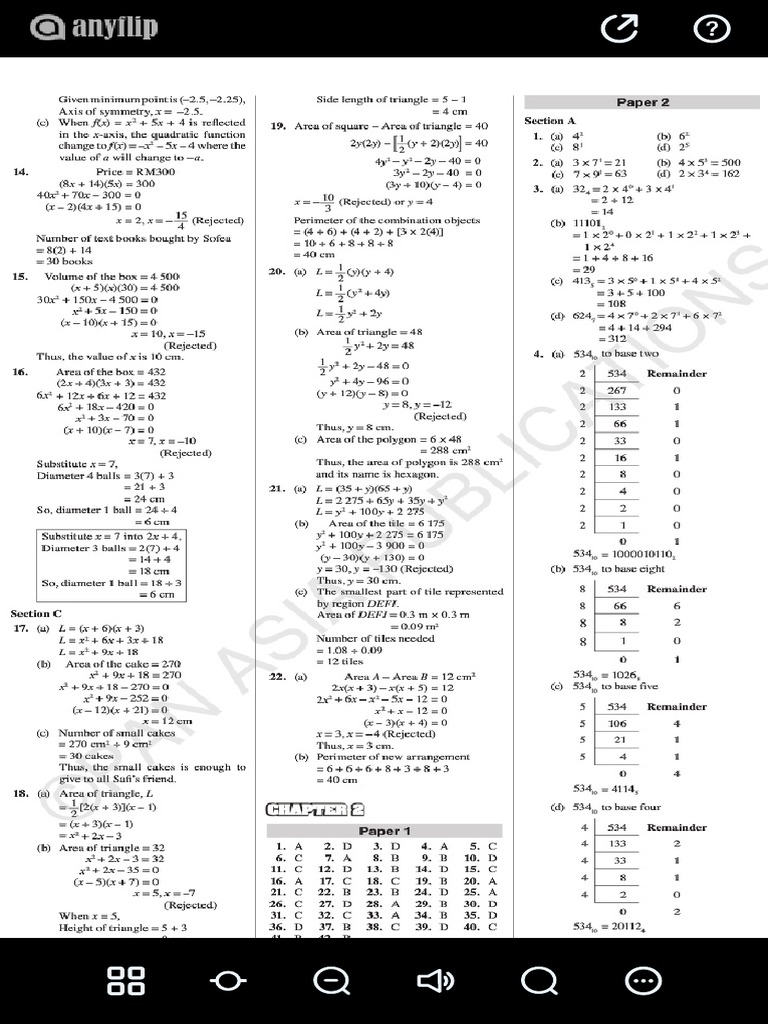 1202 Question Bank Mathematics Form 4 | PDF