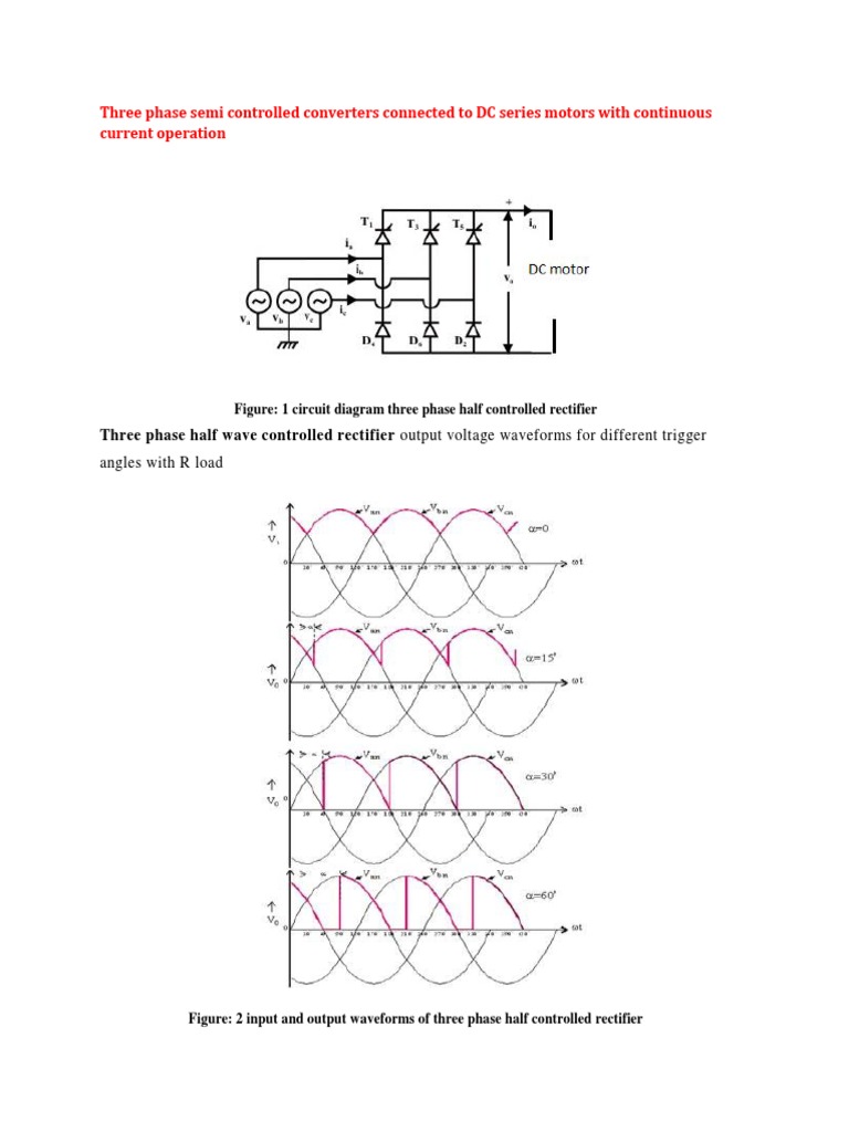 DC Series Motor Three Phase Half & Full Controlled Drives | PDF