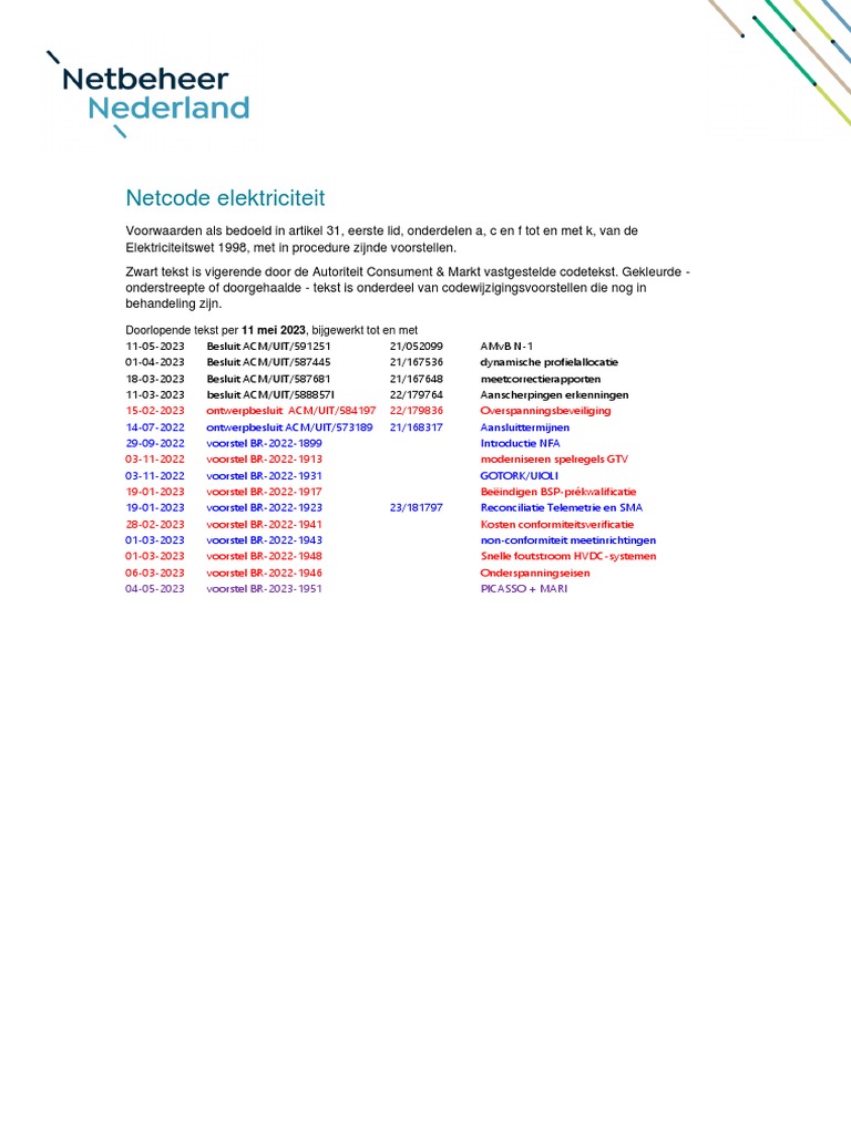 E02 - Netcode Elektriciteit 112 | PDF