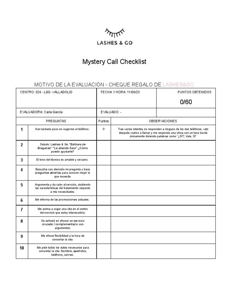 Mystery Call Modelo | PDF