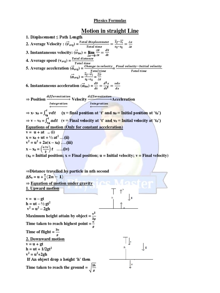 Physics Formulas 11th First Book | PDF | Acceleration | Angular Momentum