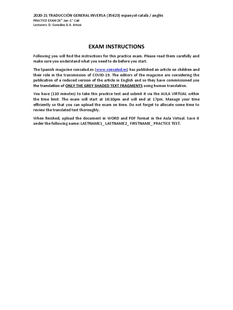 Practice Test | PDF
