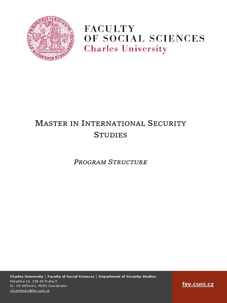 Prague ISS Study Plan | PDF | Academic Degree | Postgraduate Education