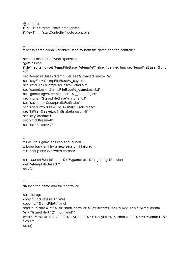 Snake CMD | PDF | Computing | System Software