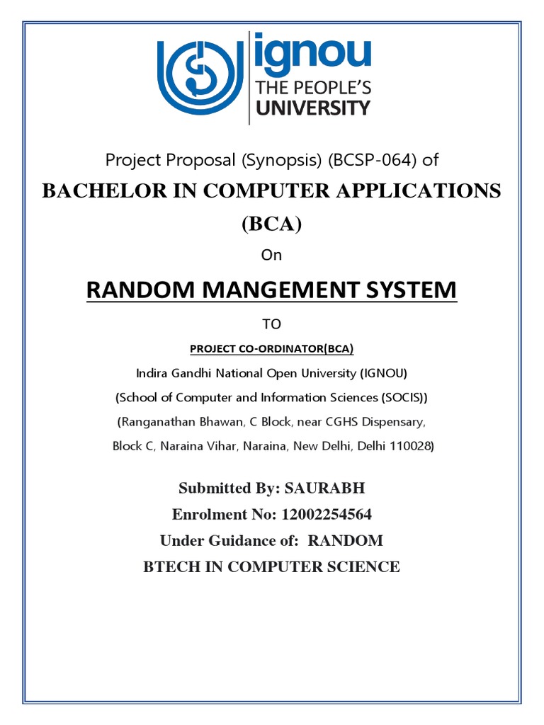 Project Proposal Front Page | PDF