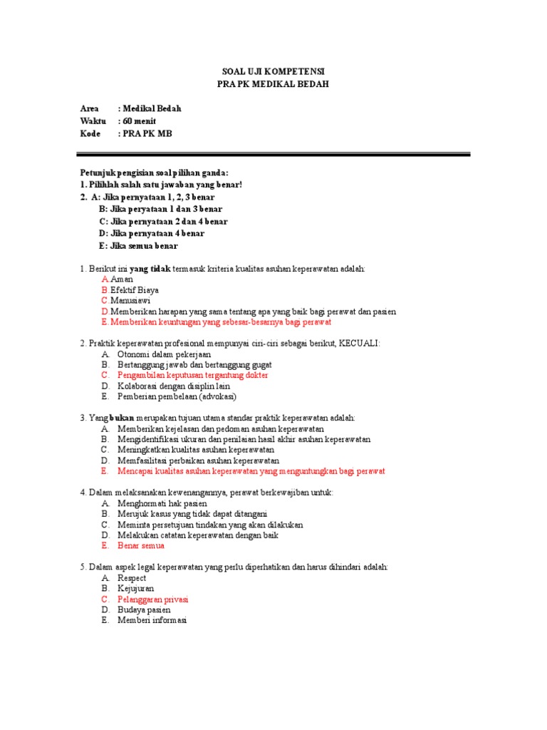 Soal Pra PK MB | PDF