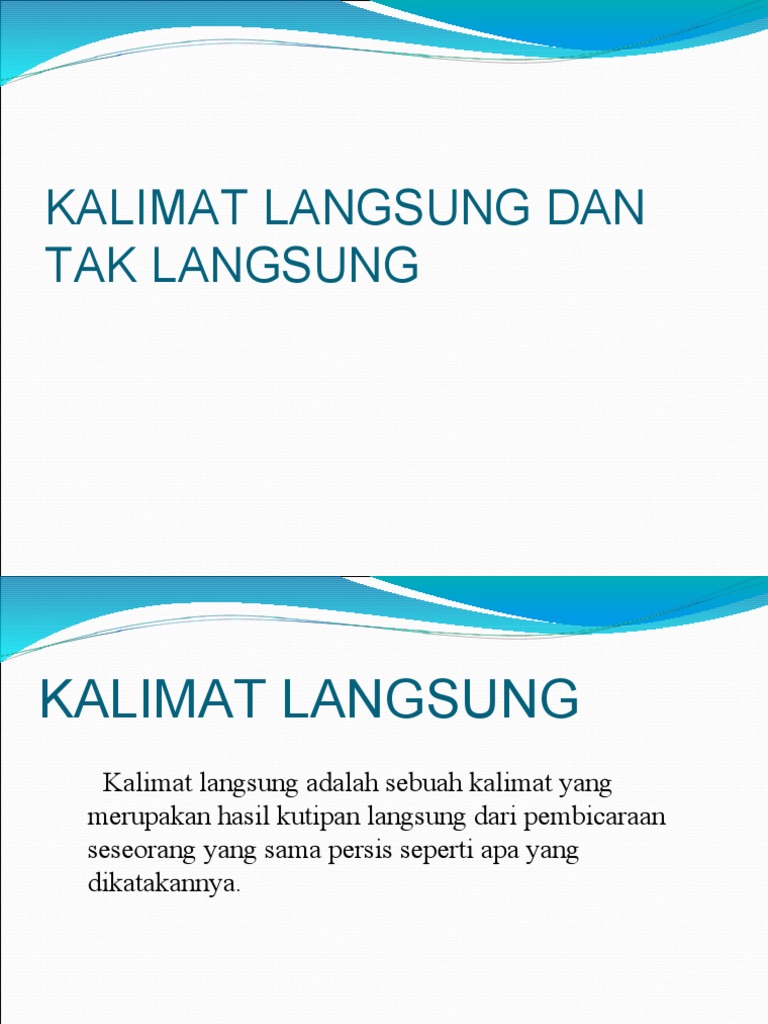 Kalimat Langsung dan Tak Langsung | PDF