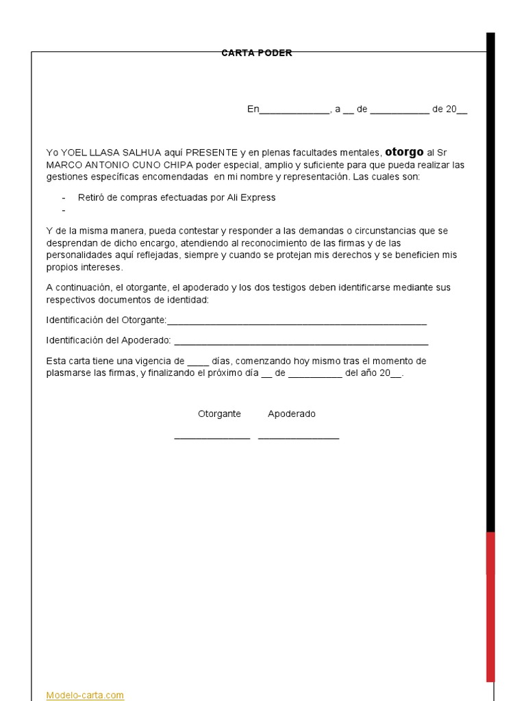 Carta Poder Simple | PDF