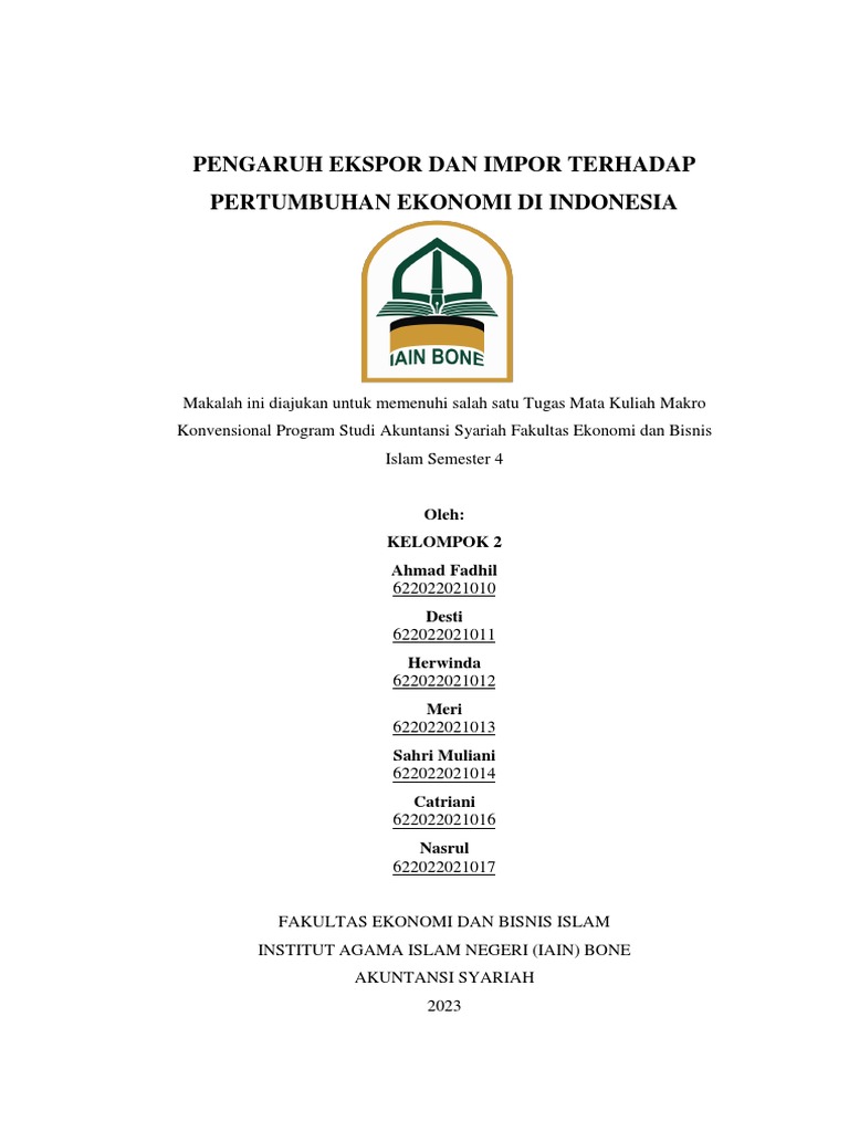 Pengaruh Ekspor Dan Impor Terhadap Pertumbuhan Ekonomi Di Indonesia | PDF