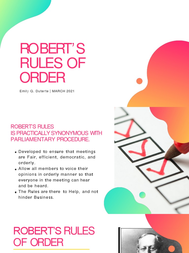 Roberts Rules of Order 2021 | PDF | Rules | Parliamentary Procedure