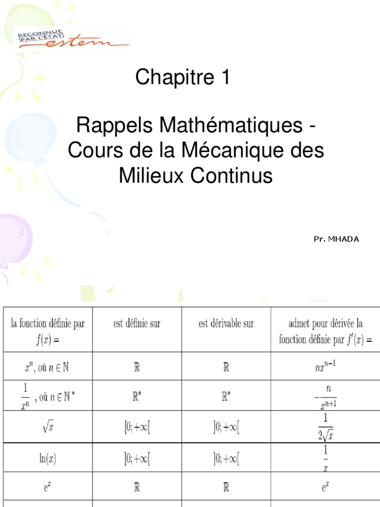 Mmc Chapitre1 Rappels Pdf Base Algèbre Linéaire Fonctionnalités