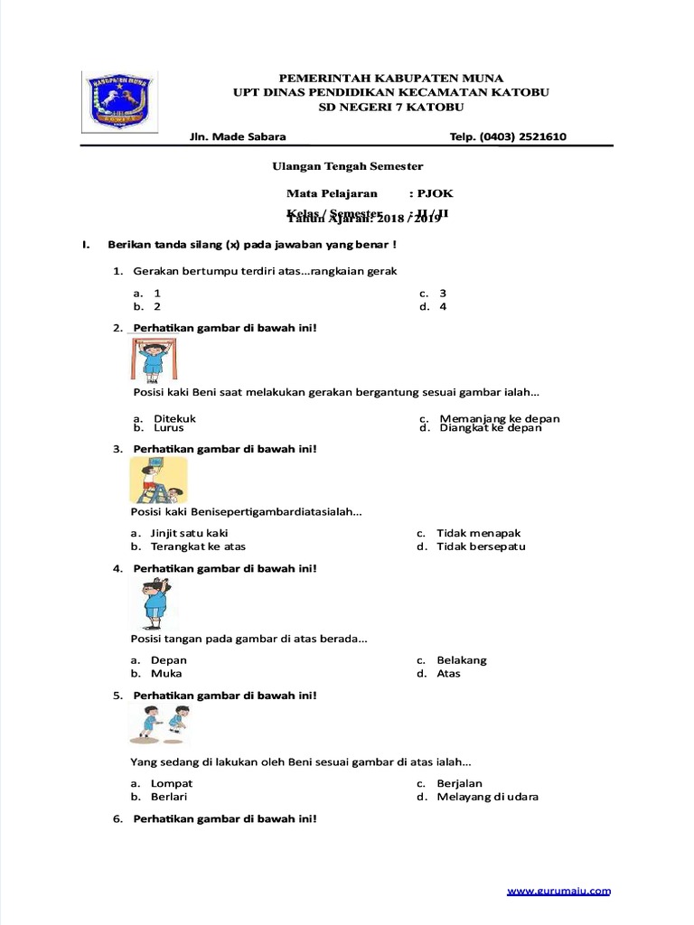 PDF Soal Pjok Kelas 2 SD - Compress | PDF