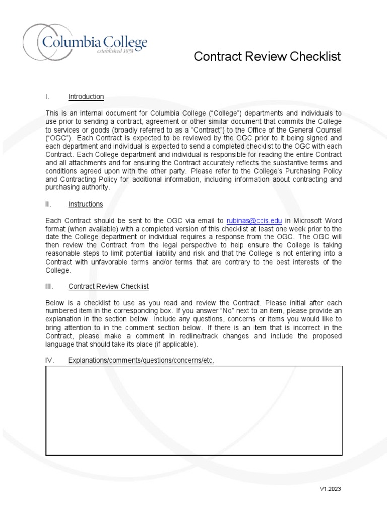 Contract Review Checklist PDF | PDF | Addendum | Justice