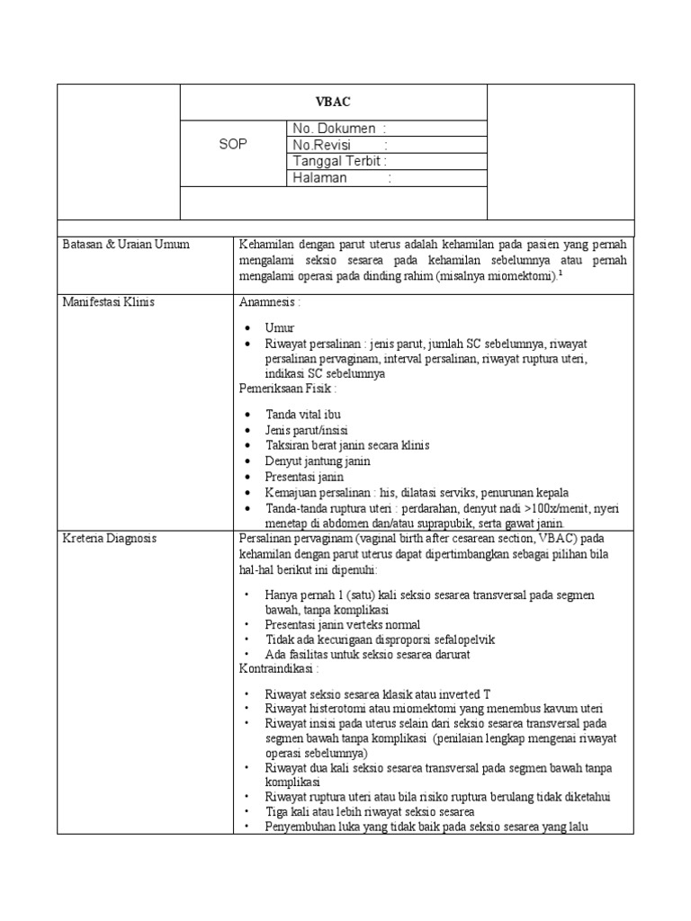 Sop Vbac | PDF