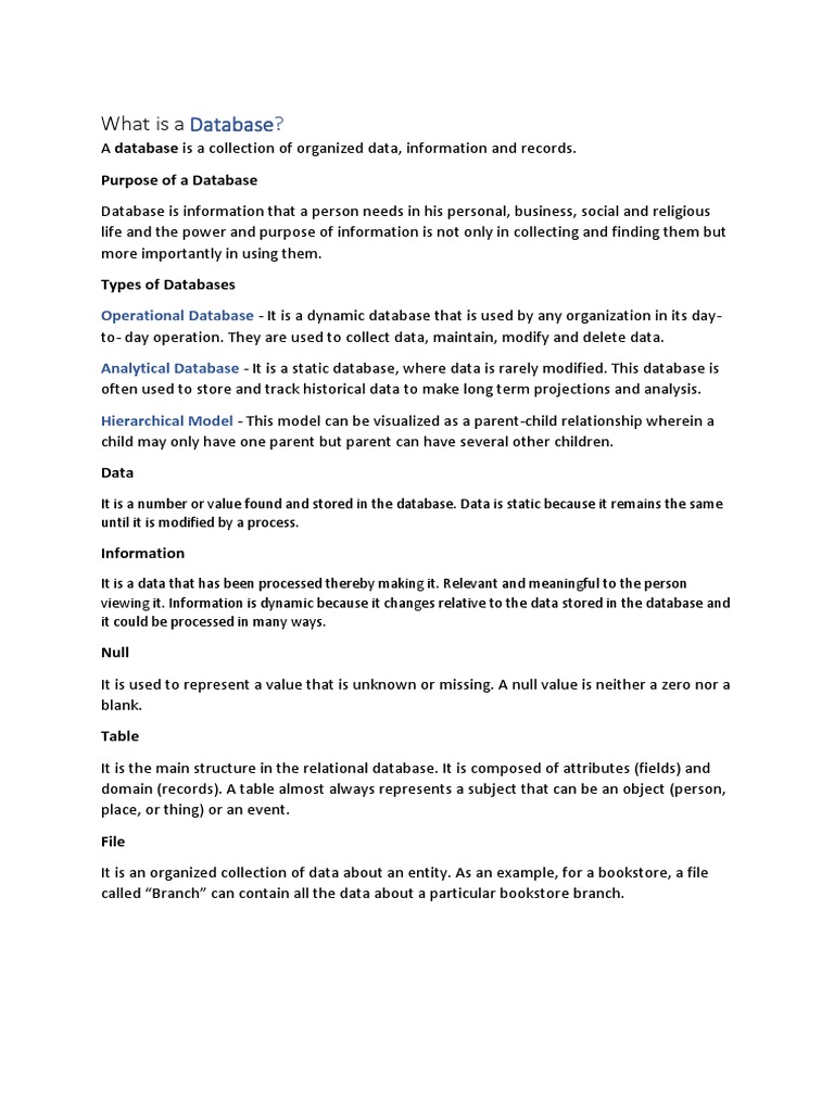 Database | PDF | Relational Database | Databases Database | PDF | Relational Database | Databases